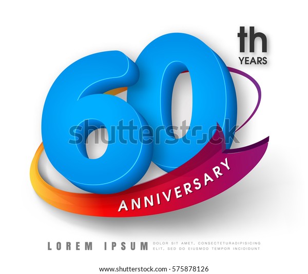 Anniversary Emblems 60 Anniversary Template Design Stock Vector ...