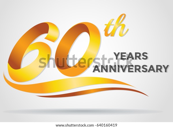Anniversary Emblems 60 Anniversary Template Design Stock Vector ...