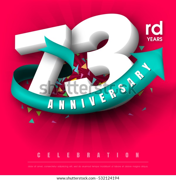 Anniversary Emblems 73 Anniversary Template Design Stock Vector ...