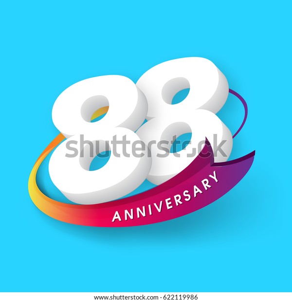 Anniversary Emblems 88 Anniversary Template Design Stock Vector ...