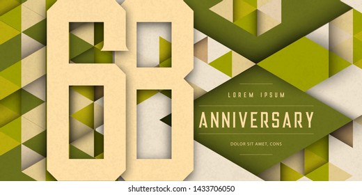Anniversary Emblems Celebration Logo 68th Birthday Stock Vector ...
