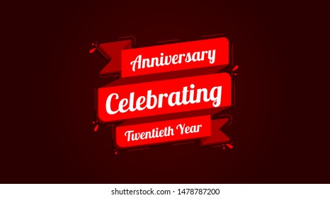 Anniversary Red Color Celebrating Vector Ribbon Stock Vector (Royalty ...