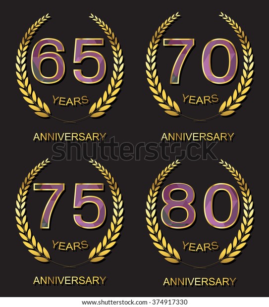 Anniversary Sign Collection Vector Set Anniversary Stock Vector ...