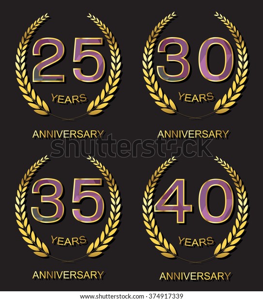 Anniversary Sign Collectionvector Set Anniversary Symbolsvector Stock ...