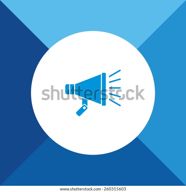 Announce Icon On Blue Background Eps10 Stock Vector (Royalty Free ...