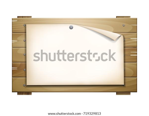 Announcement Empty Paper Blank On Wooden Stock Vector (Royalty Free ...