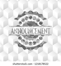 Announcement Grey Badge Geometric Cube White Stock Vector (Royalty Free ...