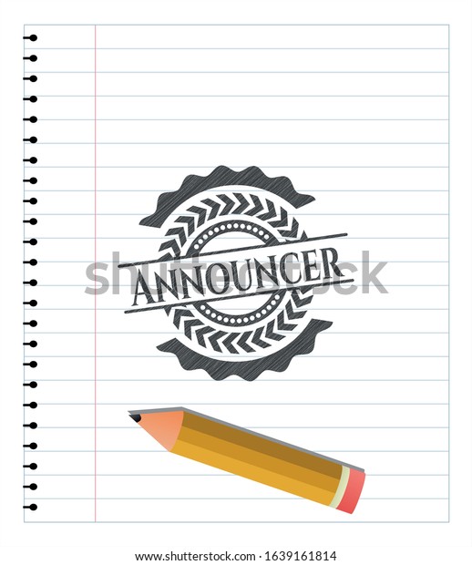 Announcer Draw Pencil Effect Vector Illustration Stock Vector (Royalty ...