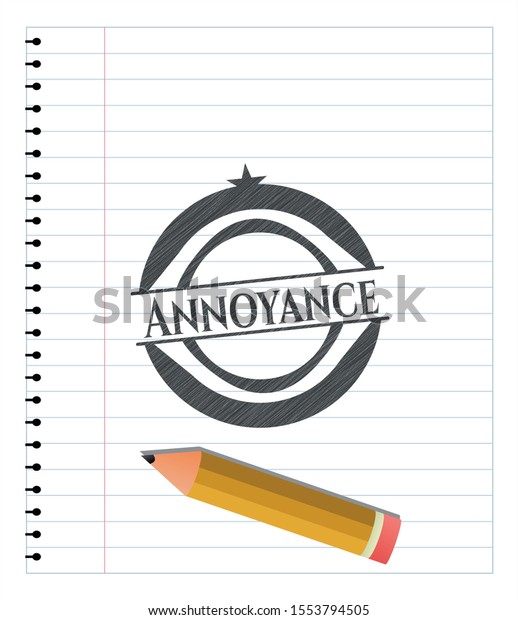 Annoyance Emblem Drawn Pencil Vector Illustration Stock Vector (Royalty ...