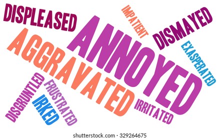 Annoyed Word Cloud On White Background Stock Vector (Royalty Free ...