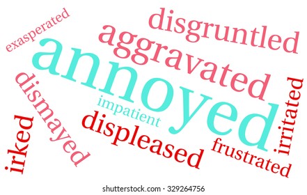Annoyed Word Cloud On White Background Stock Vector (Royalty Free ...