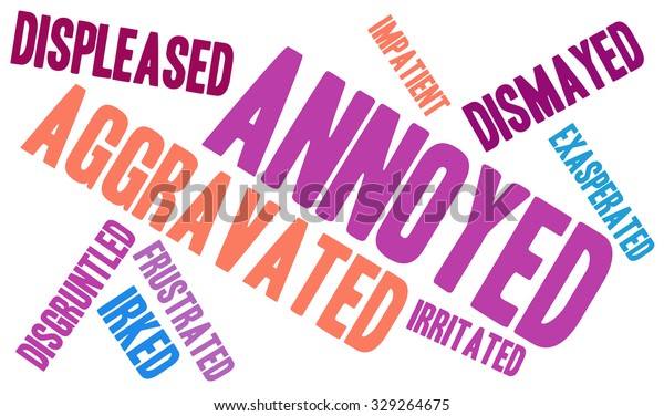 Annoyed Word Cloud On White Background Stock Vector (Royalty Free ...