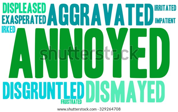 Annoyed Word Cloud On White Background Stock Vector (Royalty Free ...