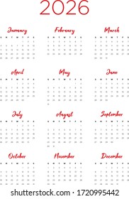 Annual Calendar A4 Format Stock Vector (Royalty Free) 1720995442 ...