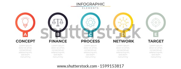 Annual Infographic 5 Steps Circle Elements Stock Vector (Royalty Free ...