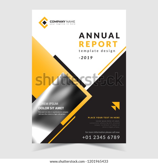 Annual Report Abstract Background Black Yellow Stock Vector (Royalty ...