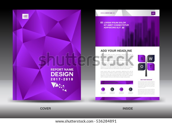 Annual Report Brochure Flyer Template Purple Stock Vector (Royalty Free ...