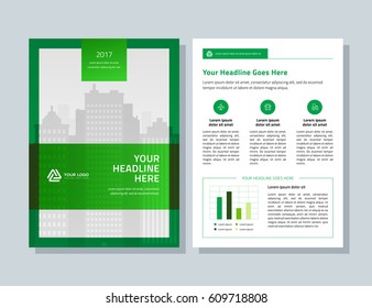 Annual Report Green Color Vector Broshure Stock Vector (Royalty Free ...
