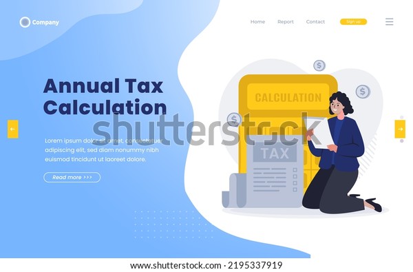Annual Tax Calculation Illustration Calculating Individual Stock Vector ...