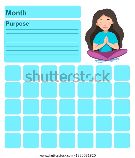 Annual Wall Planner One Month Template Stock Vector (Royalty Free ...