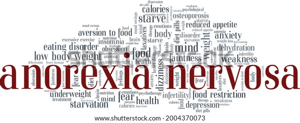 Anorexia Nervosa Vector Illustration Word Cloud Stock Vector (Royalty ...