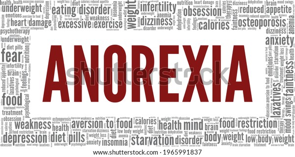 Anorexia Vector Illustration Word Cloud Isolated Stock Vector (Royalty ...