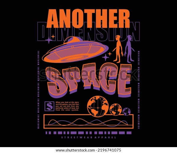 Another Dimension Alien Invasion Ufo T Stock Vector (Royalty Free ...