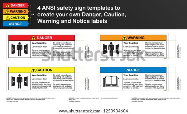 Ansi Safety Sign Template Create Your: immagine vettoriale stock ...