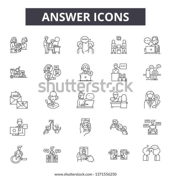Answer Line Icons Signs Set Vector Stock Vector (Royalty Free) 1371556250