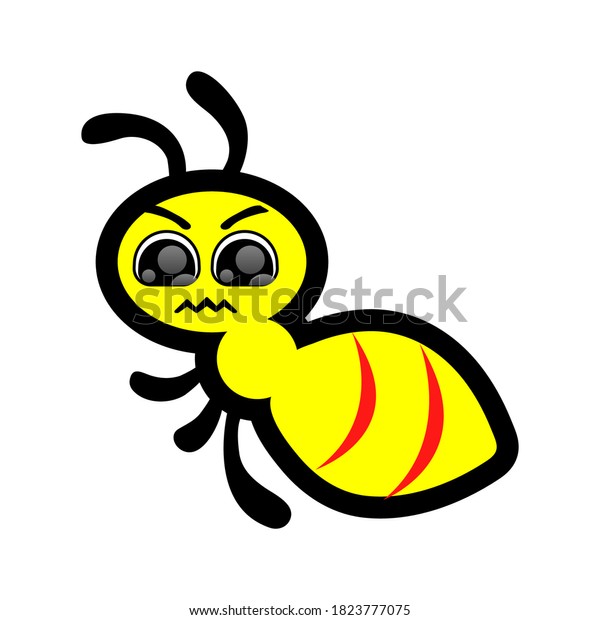Ant Cartoon Illustration Angry Expression Stock Vector (Royalty Free ...