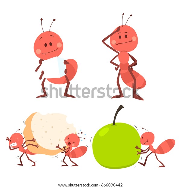 Ant Cartoons Set 库存矢量图（免版税）666090442 | Shutterstock