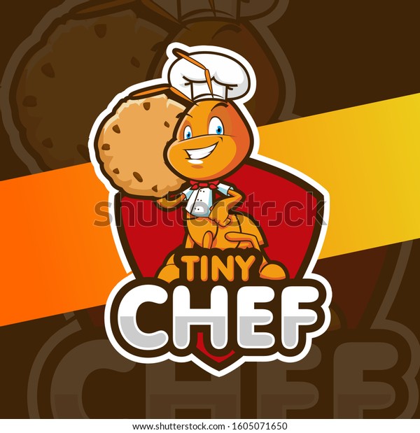 Ant Chef Mascot Logo Design Character Stock Vector (Royalty Free ...