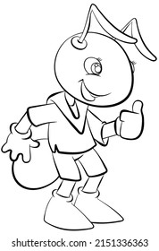 Ant Element Coloring Page Cartoon Style: เวกเตอร์สต็อก (ปลอดค่า ...