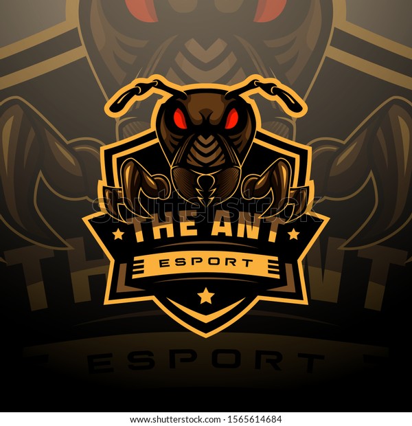 Ant Head Logo Gaming Esport Stock Vector (Royalty Free) 1565614684 ...