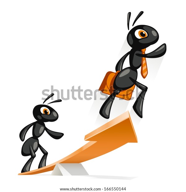 Ant Jump Ant Helps Other Ants Stock Vector (Royalty Free) 166550144 ...