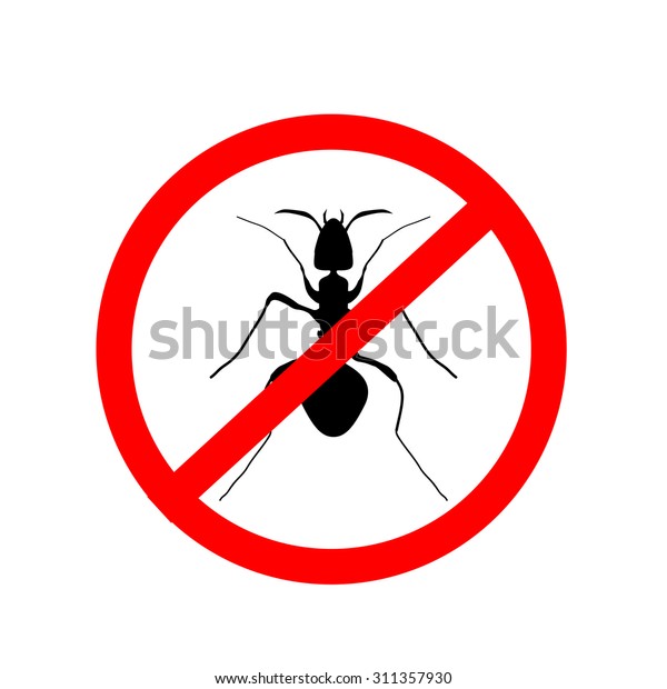 Ant Warning Sign No Ants Vector Stock Vector (Royalty Free) 311357930
