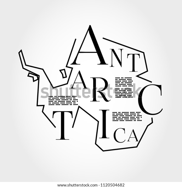 Antarctica Typographic Map Letter Concept: เวกเตอร์สต็อก (ปลอดค่า ...