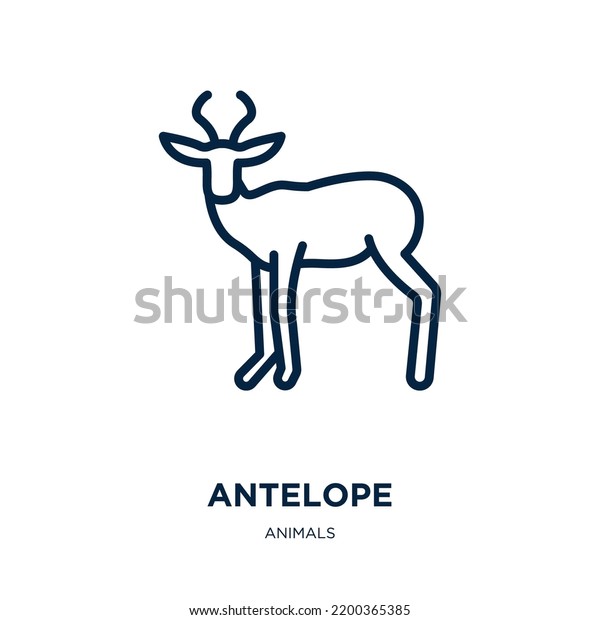 Antelope Icon Animals Collection Thin Linear Stock Vector (Royalty Free ...
