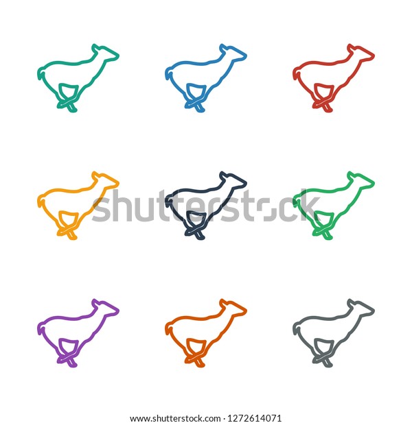 Antelope Icon White Background Editable Outline Stock Vector (Royalty ...