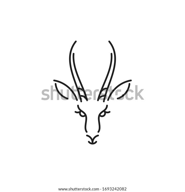 Antelope Springbok Logo Outline Style Isolated Stock Vector (Royalty ...