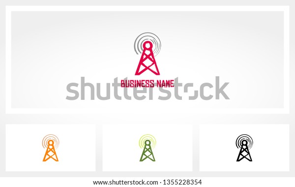 Antenna Broadcast Tower Logo Stock Vector (Royalty Free) 1355228354 ...