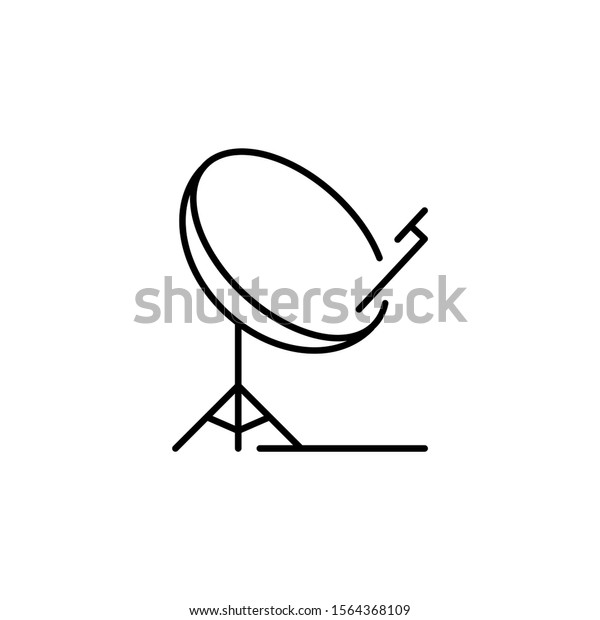 Antenna Dth Network Icon Outline Thin Stock Vector (Royalty Free ...