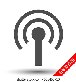 Antenna Icon Simple Flat Logo Antenna Stock Vector (Royalty Free ...