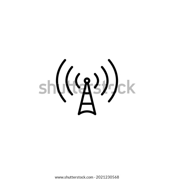 Antenna Wave Icon Antenna Wave Sign Stock Vector (Royalty Free ...