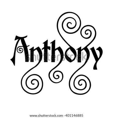 Anthony Handmade Lettering Vector Illustration Logo Stock Vector ...
