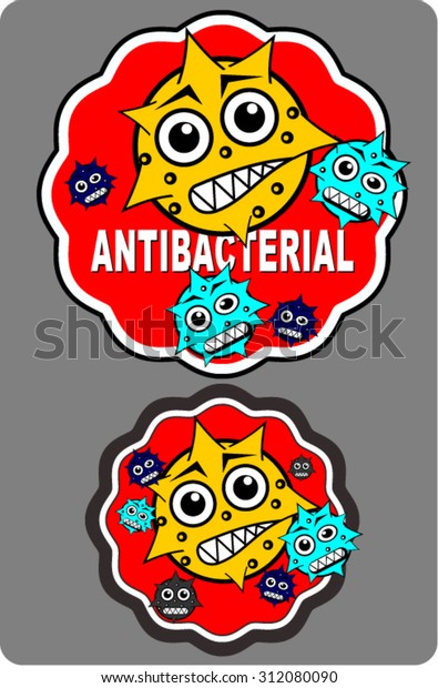 Anti Bacteria Sticker Vector Stock Vector (Royalty Free) 312080090 ...