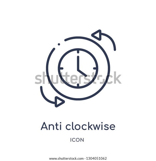 Anti Clockwise Icon User Interface Outline Stock Vector (Royalty Free ...