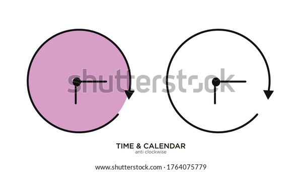 Anti Clockwise Vector Illustration Lineal Color Stock Vector (Royalty ...