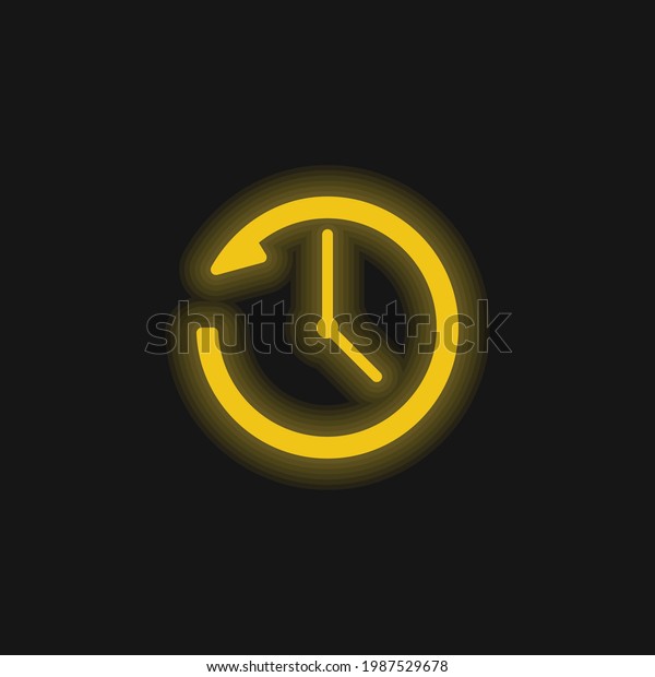 Anti Clockwise Yellow Glowing Neon Icon Stock Vector (Royalty Free ...