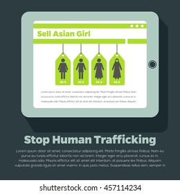Anti Human Trafficking Campaign Vector Template Stock Vector (Royalty ...